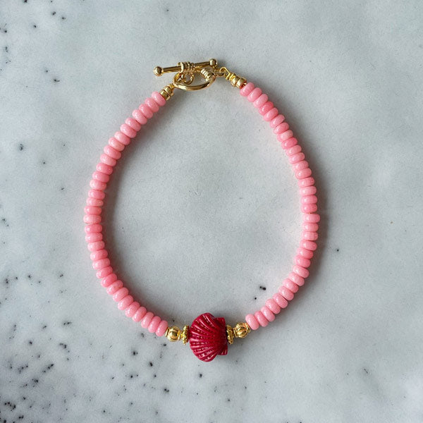 Armband Roze Bamboekoraal schelp | BEADIES – Beadies