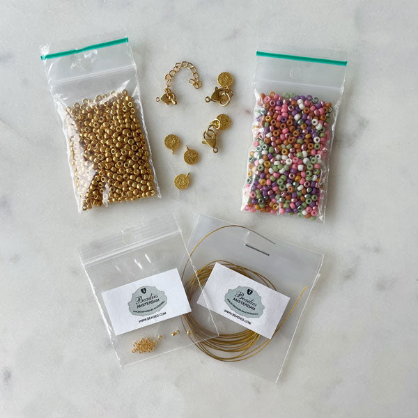 DIY Kralen pakketje Colormix Muntjes ketting en armbandjes – Beadies