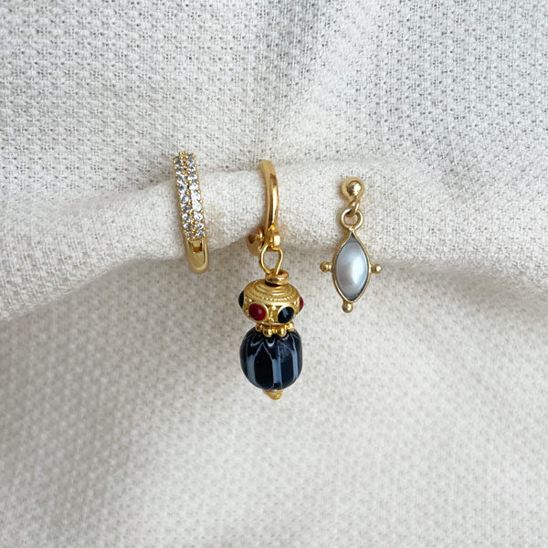 Earparty set of 3 Chevron & Crystal gold | BEADIES – Beadies