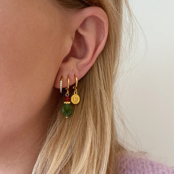 Earparty set van 3 Green Aventurine | BEADIES – Beadies