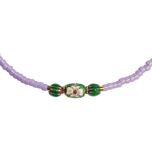Ketting Lila Green Flower kralen – Beadies